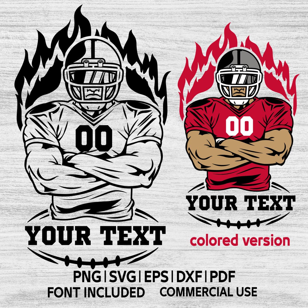 Custom Football SVG Player T Shirt , Customized Football SVG Colored ...