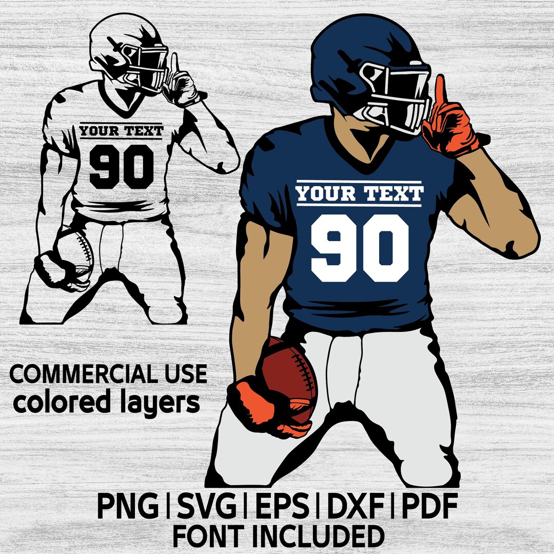 Custom Football Player Svg Customized Football Player Svg Cricut ...