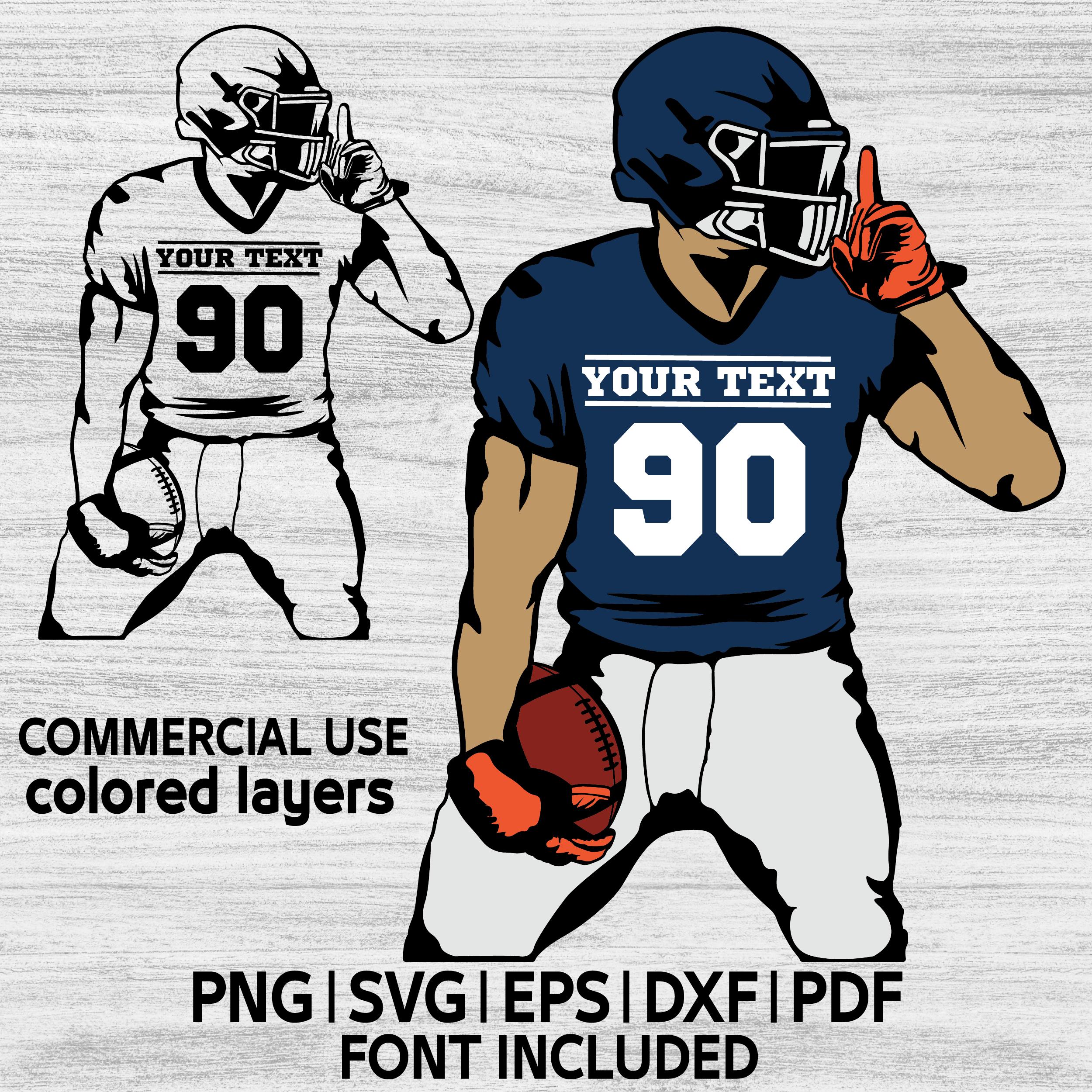 Custom Football Player Svg Customized Football Player Svg Cricut ...