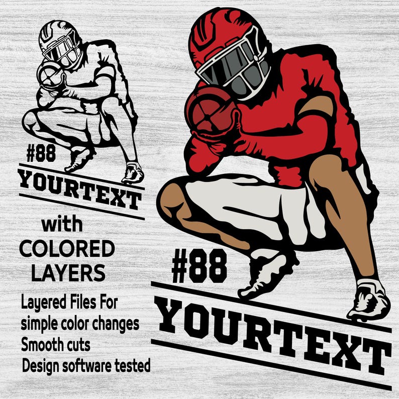 Custom Football T Shirt SVG Customized Football Player Svg Cricut File ...