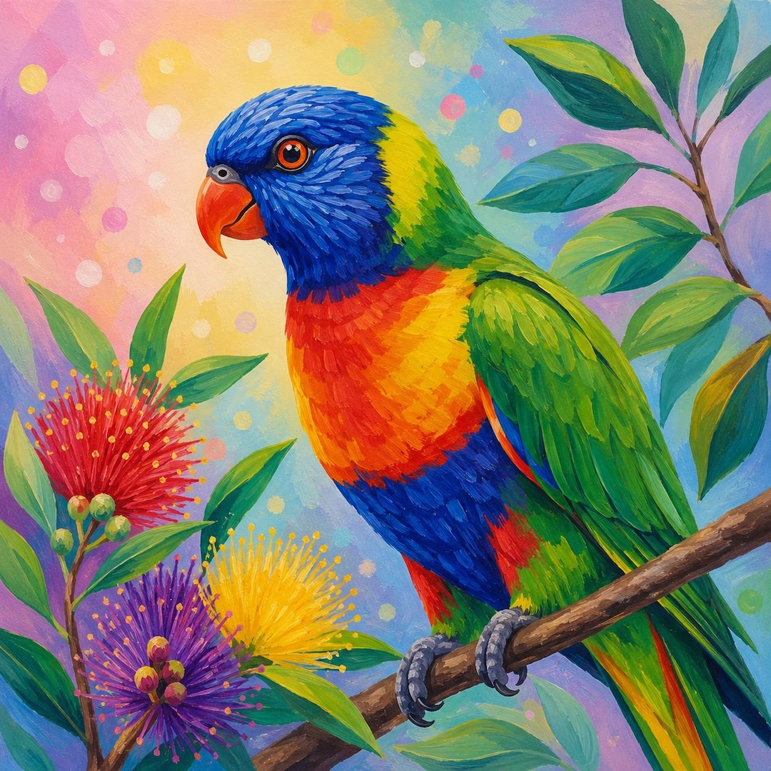 Macaw Bird Painting, Digital Paint Party Kit | Complete Tutorial ...
