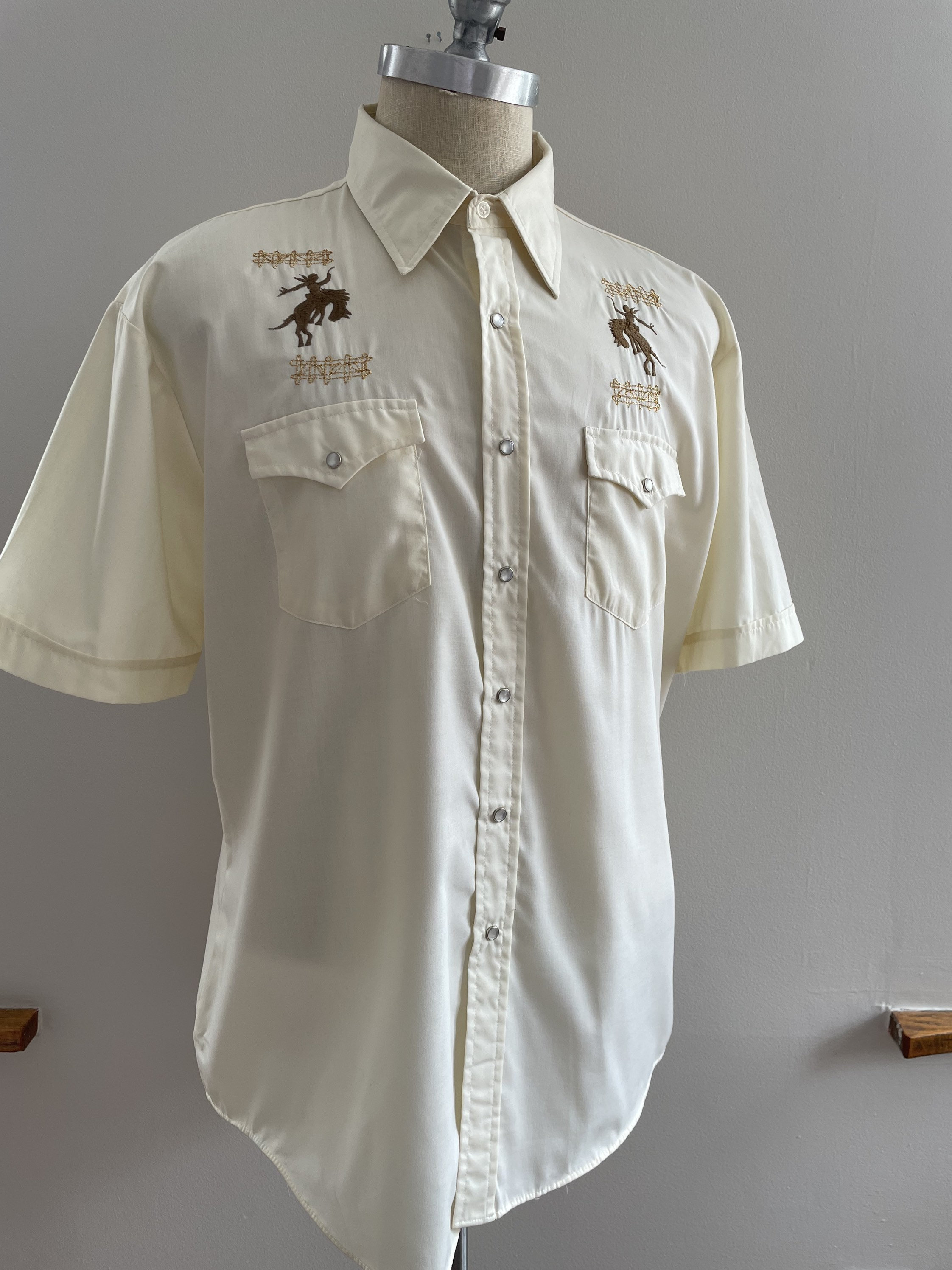 Vintage Western Short-Sleeved Button Down Embroidered | Etsy