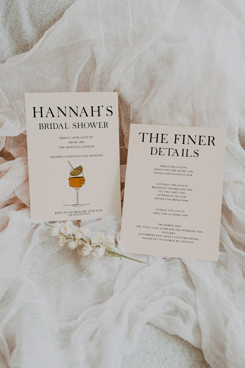 Hen Do Invite, Aperol Spritz Hen Party Invitation, Hen Do Invite ...