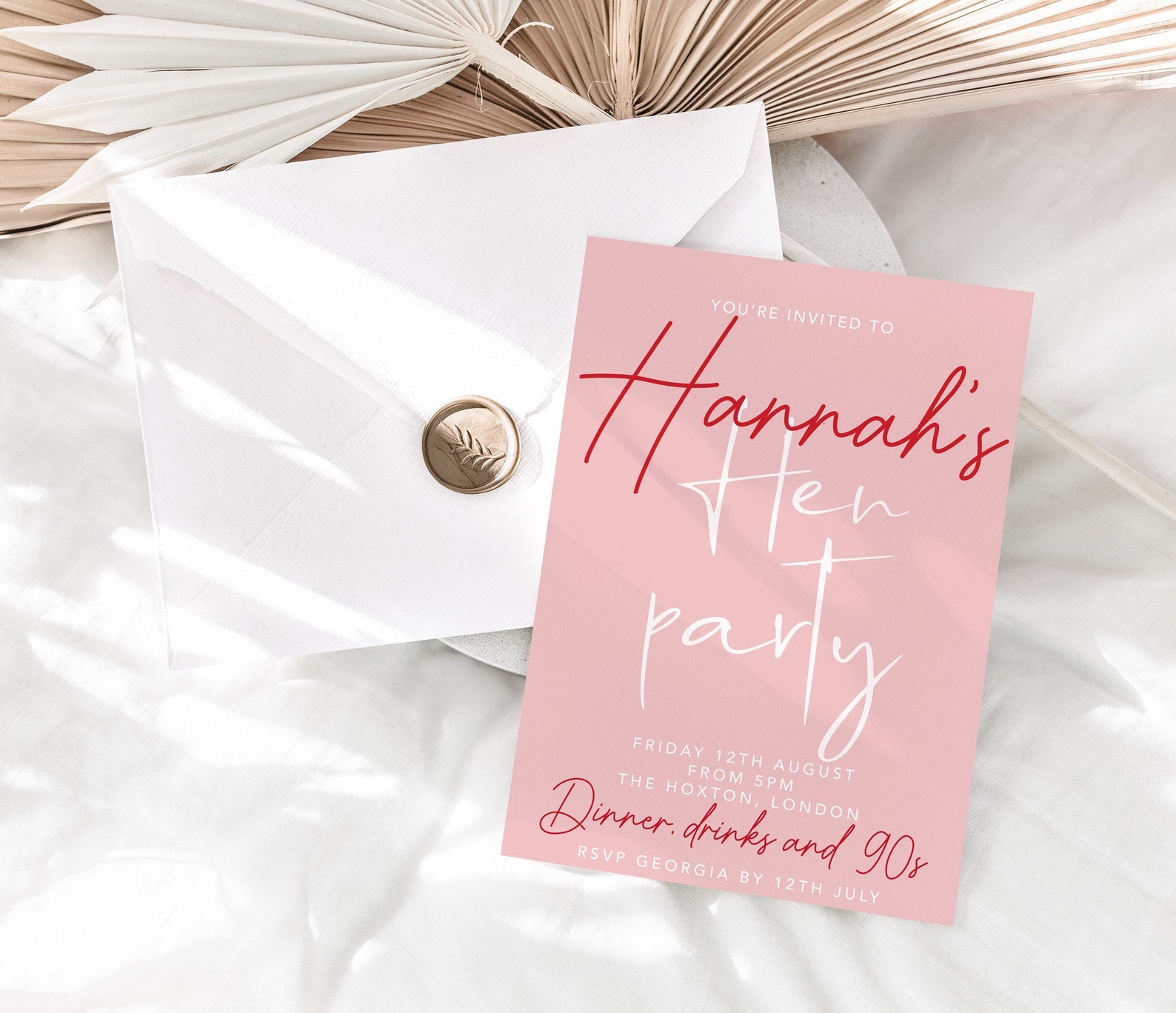 PENNY Pink Digital Hen Party Bridal Shower Invitation and - Etsy