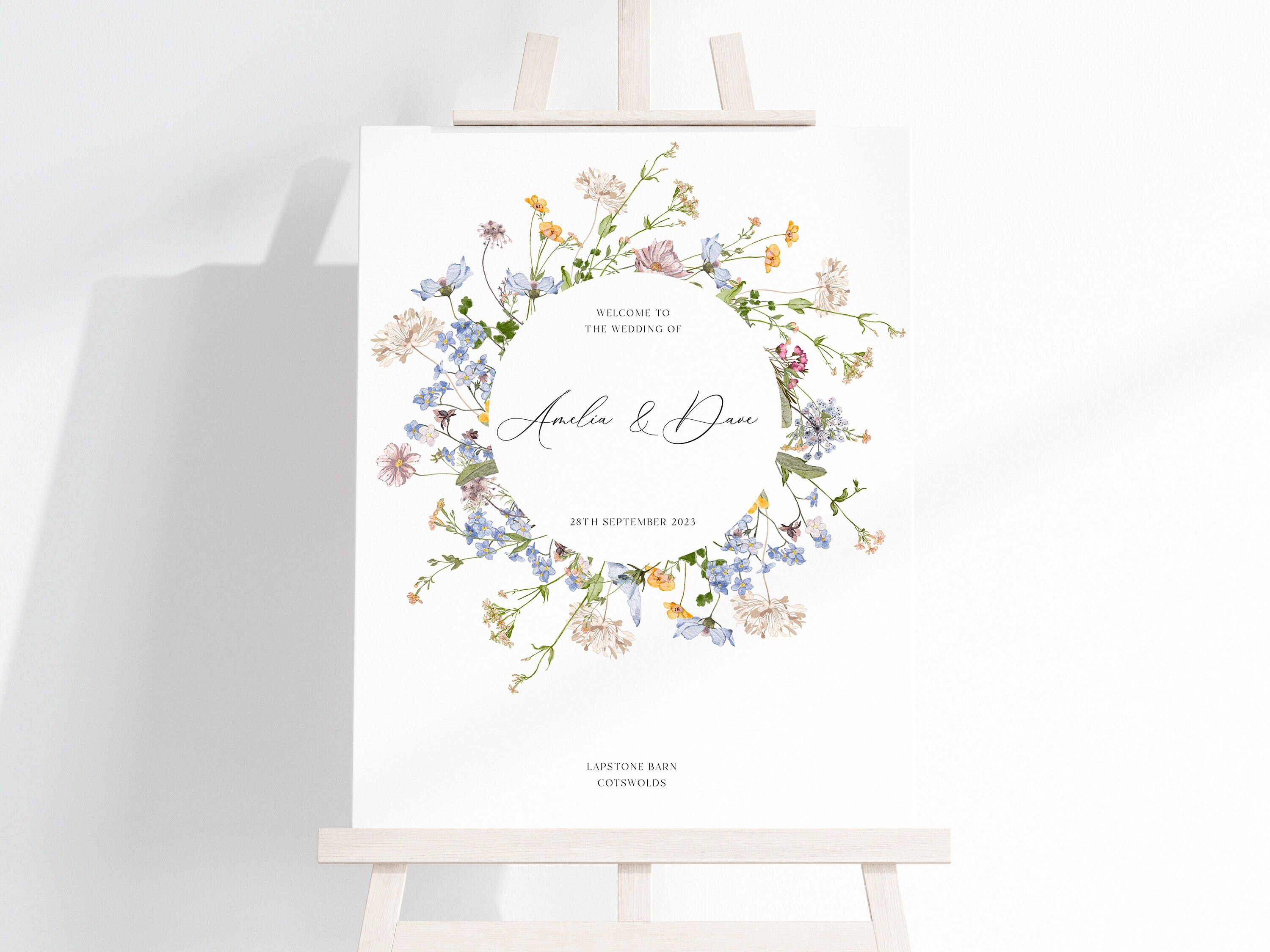 Floral Wedding Welcome Sign, Spring Flower Wedding Welcome Sign, Wild ...