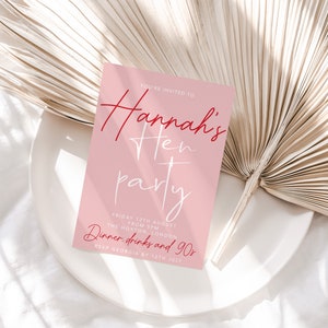 PENNY Pink, Digital Hen Party, Bridal Shower Invitation and Itinerary ...