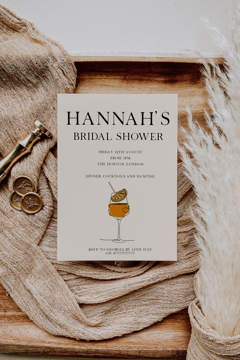 Hen Do Invite, Aperol Spritz Hen Party Invitation, Hen Do Invite ...