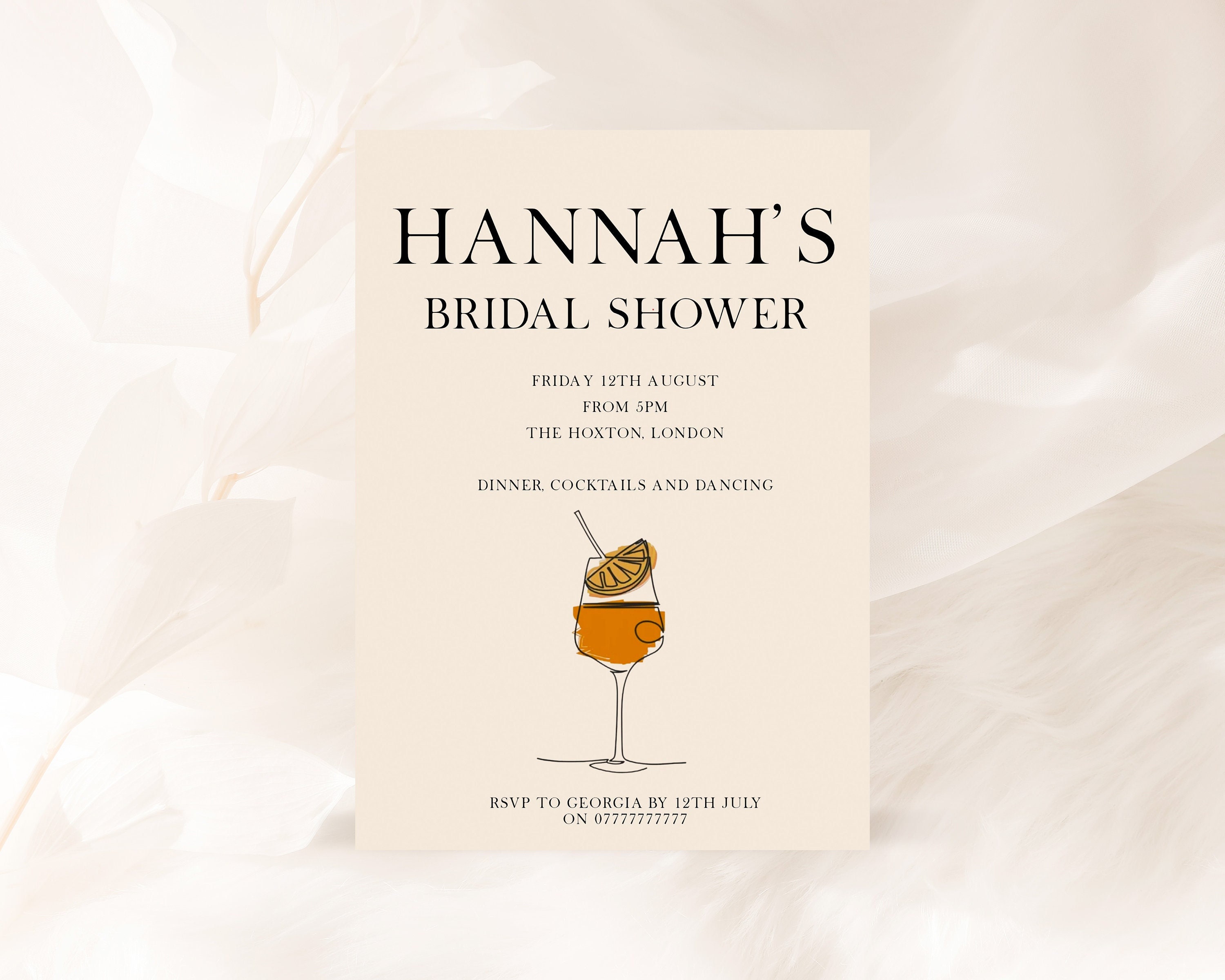 Hen Do Invite, Aperol Spritz Hen Party Invitation, Hen Do Invite ...