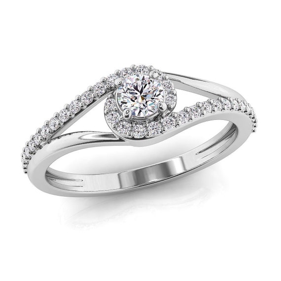 DIAMOND ENGAGEMENT RING 0.27CTW 925 Sterling Silver or 9K | Etsy