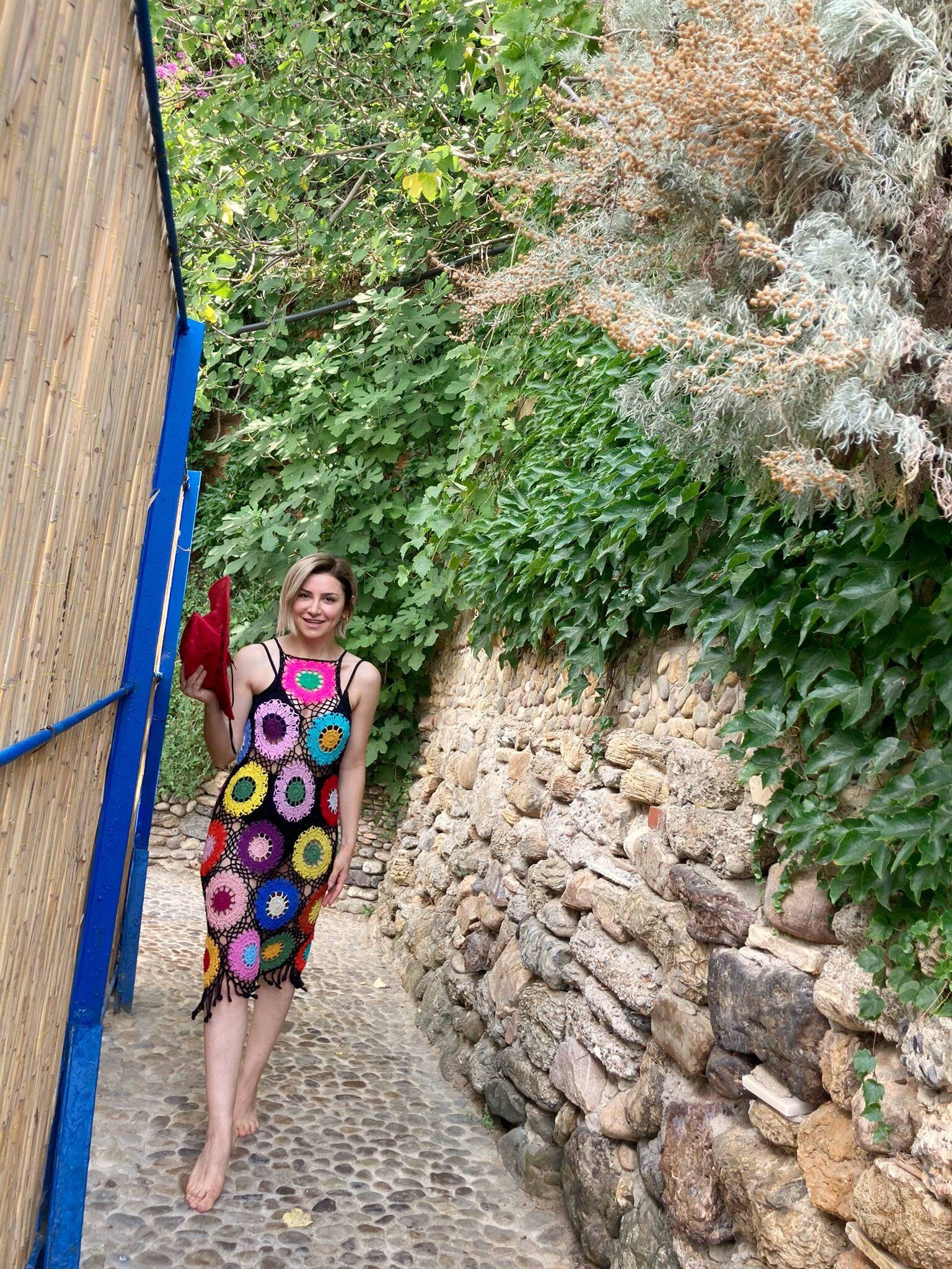 Crochet Beach Cover Up Dress Handknit Beach Dress Women Colorful