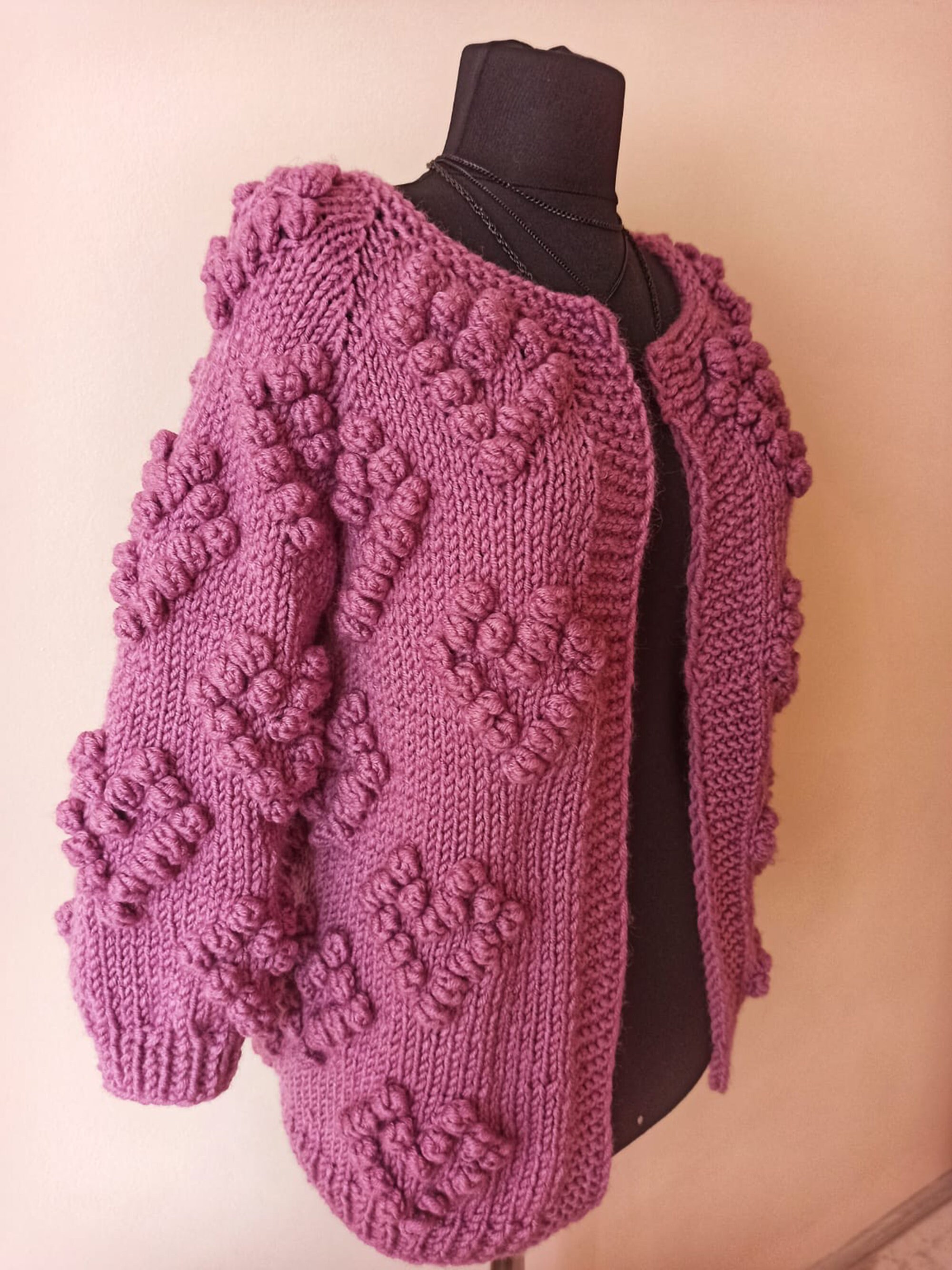 Heart Cardigan for Women, All Handknit Special Gift for Her, Handmade ...