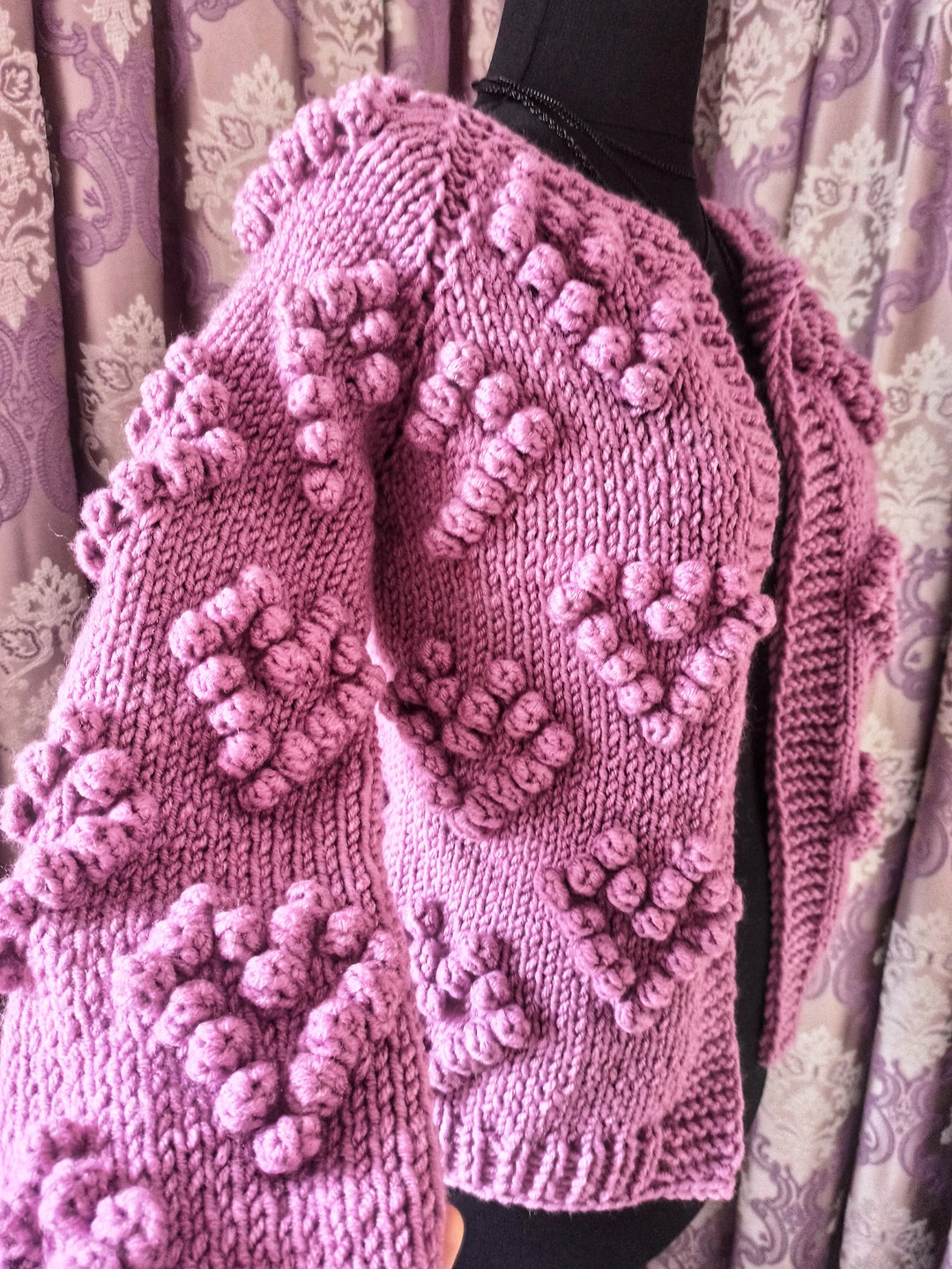 Heart Cardigan for Women, All Handknit Special Gift for Her, Handmade ...