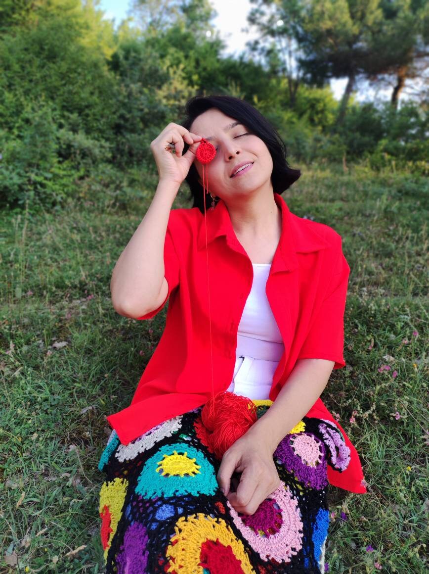 Crochet Beach Cover Up Dress Handknit Beach Dress Women Colorful