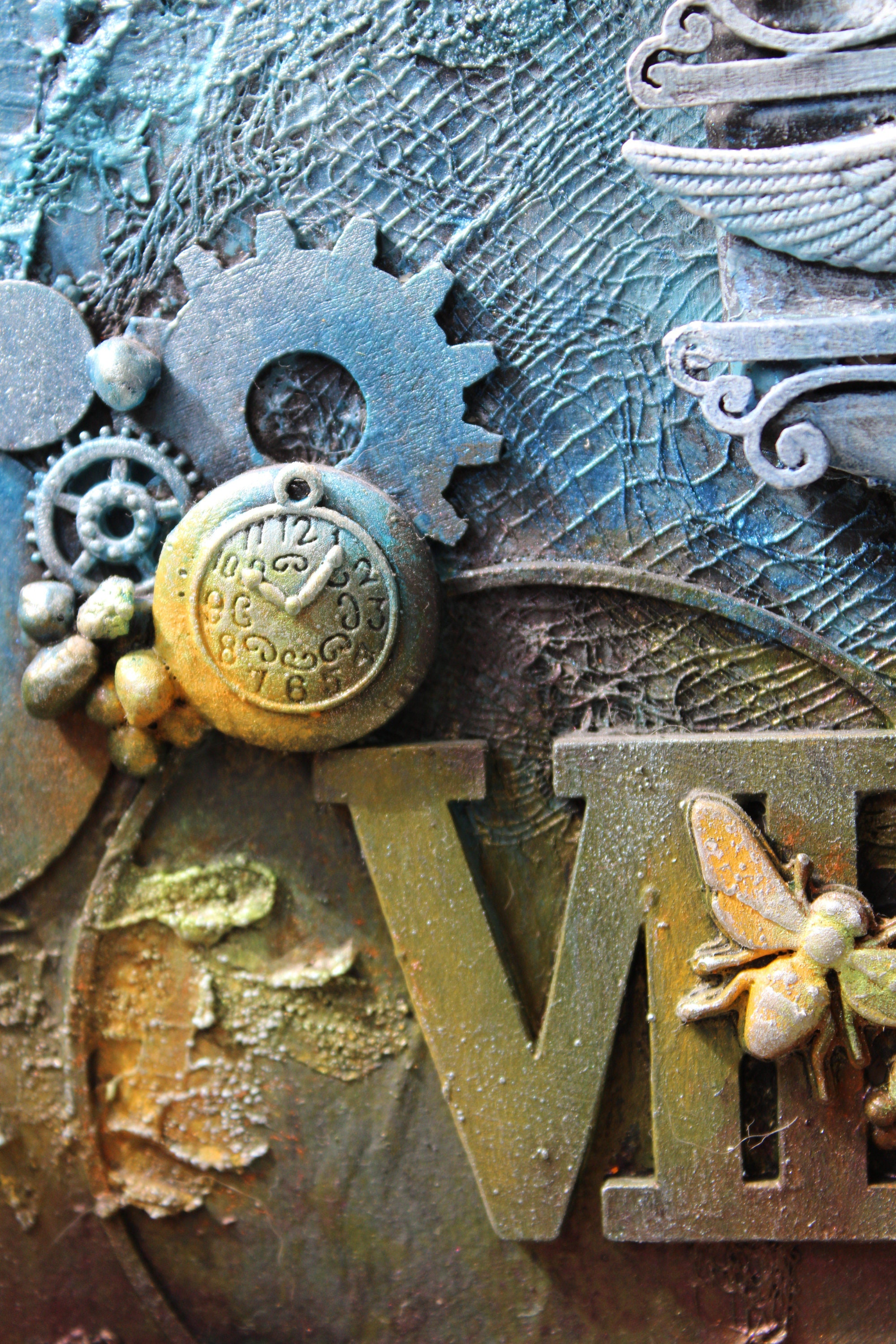 Mixed Media Canvas, Wall Decoration,vintage Art, Home Office Decoration ...