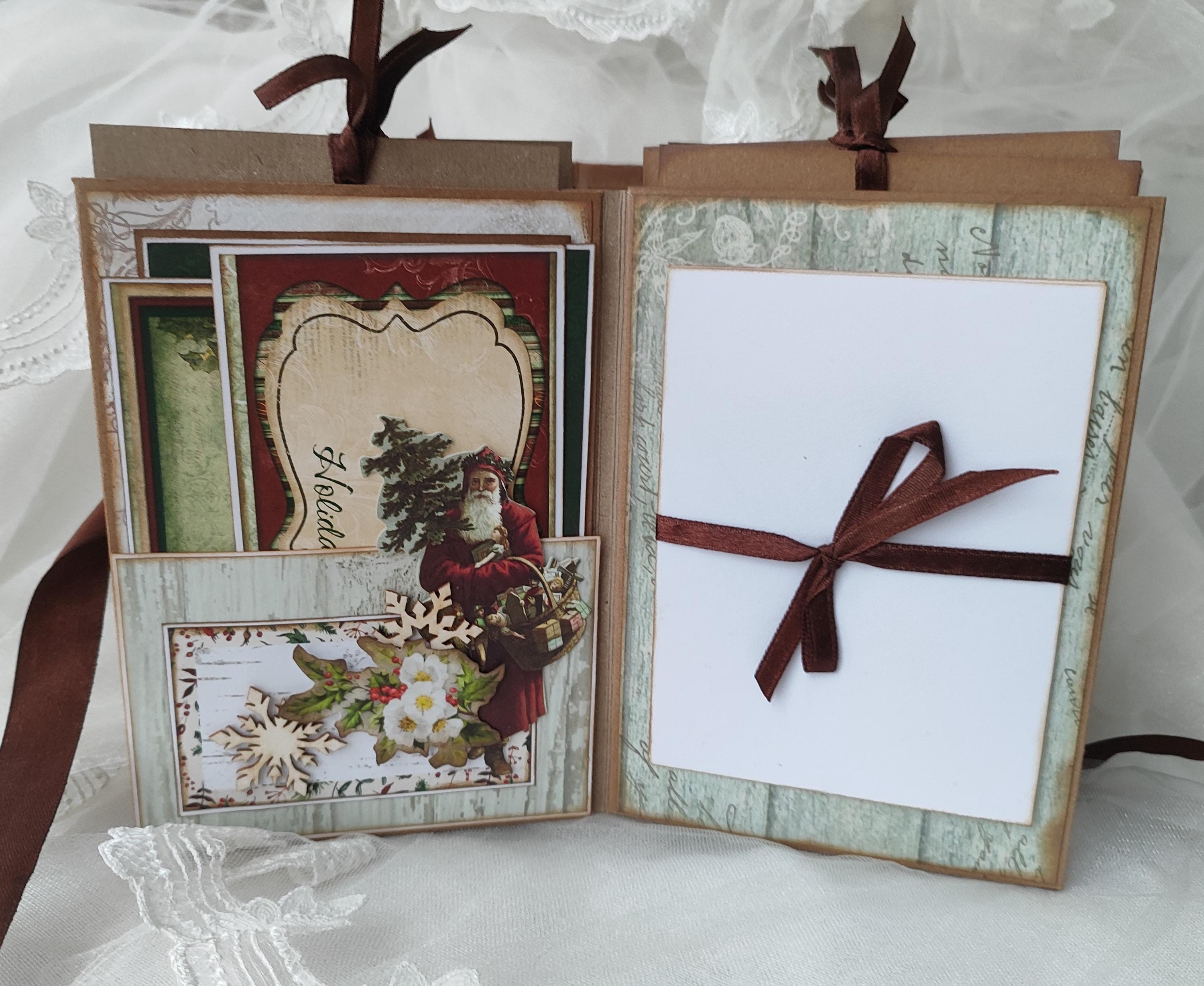 Scrapbook Christmas Photo Album, Accordion Memory Book, Merry Christmas ...