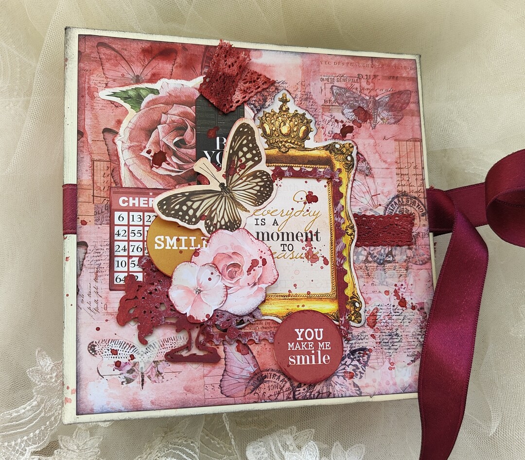 Pink Album, Vintage, Scrapbook Album, Handmade Album, Gift Idea ...