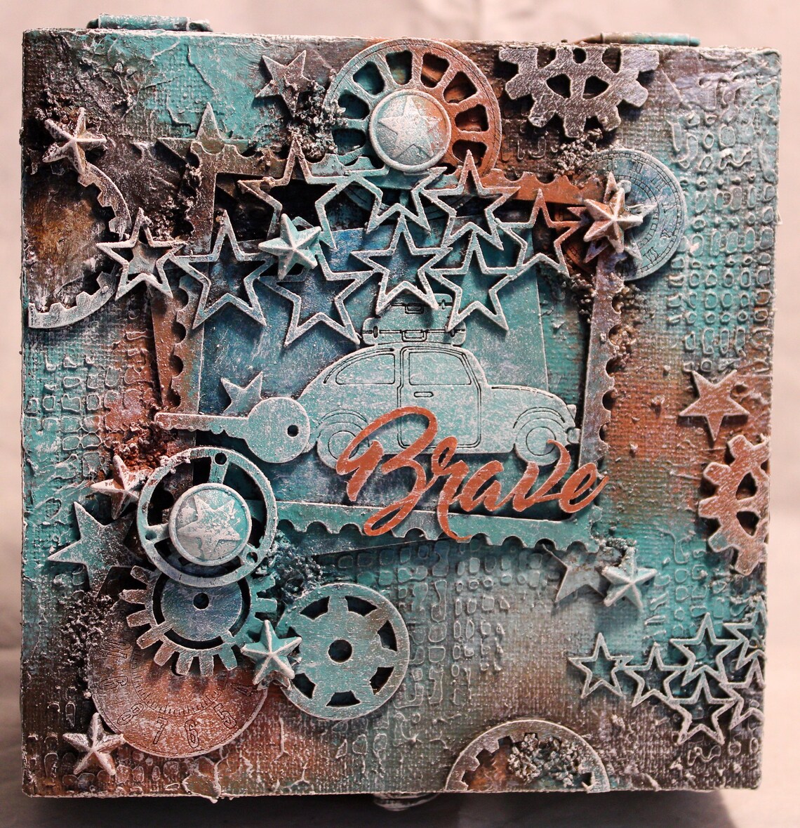 Wooden boxMixed media box Altered box Box for gift | Etsy