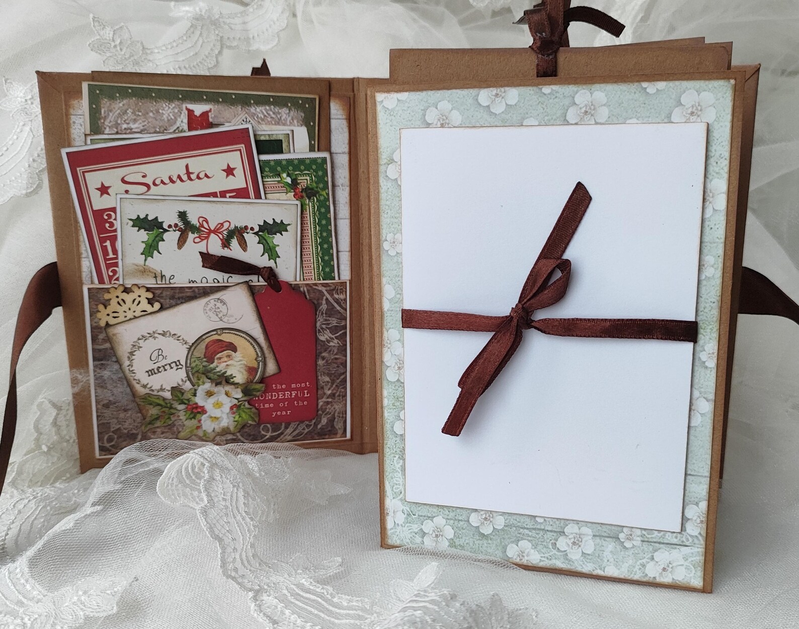 Scrapbook Christmas Photo Album, Accordion Memory Book, Merry Christmas ...