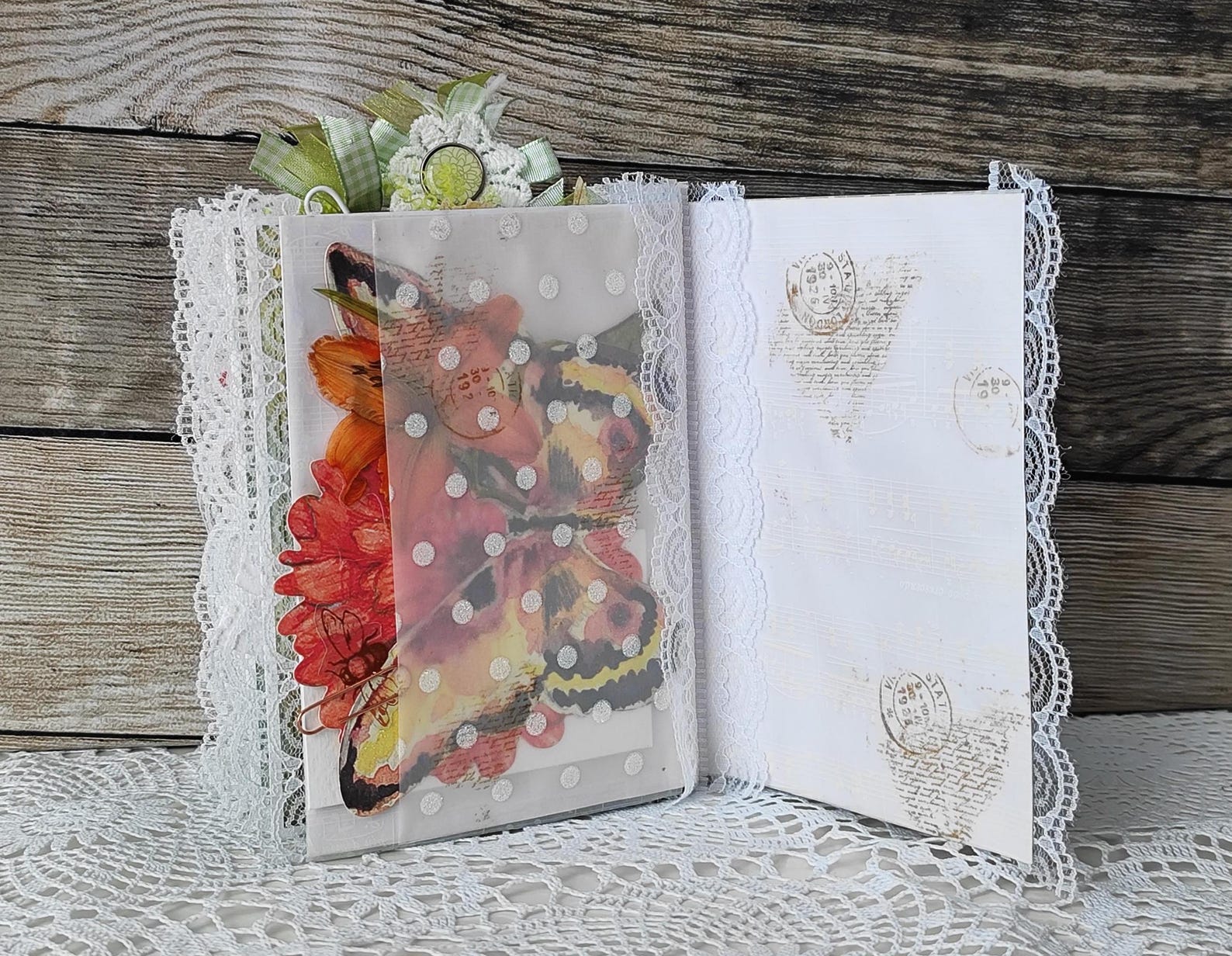 Vintage Envelope Junk Journal, Handmade Nostalgic Paper Notebook ...