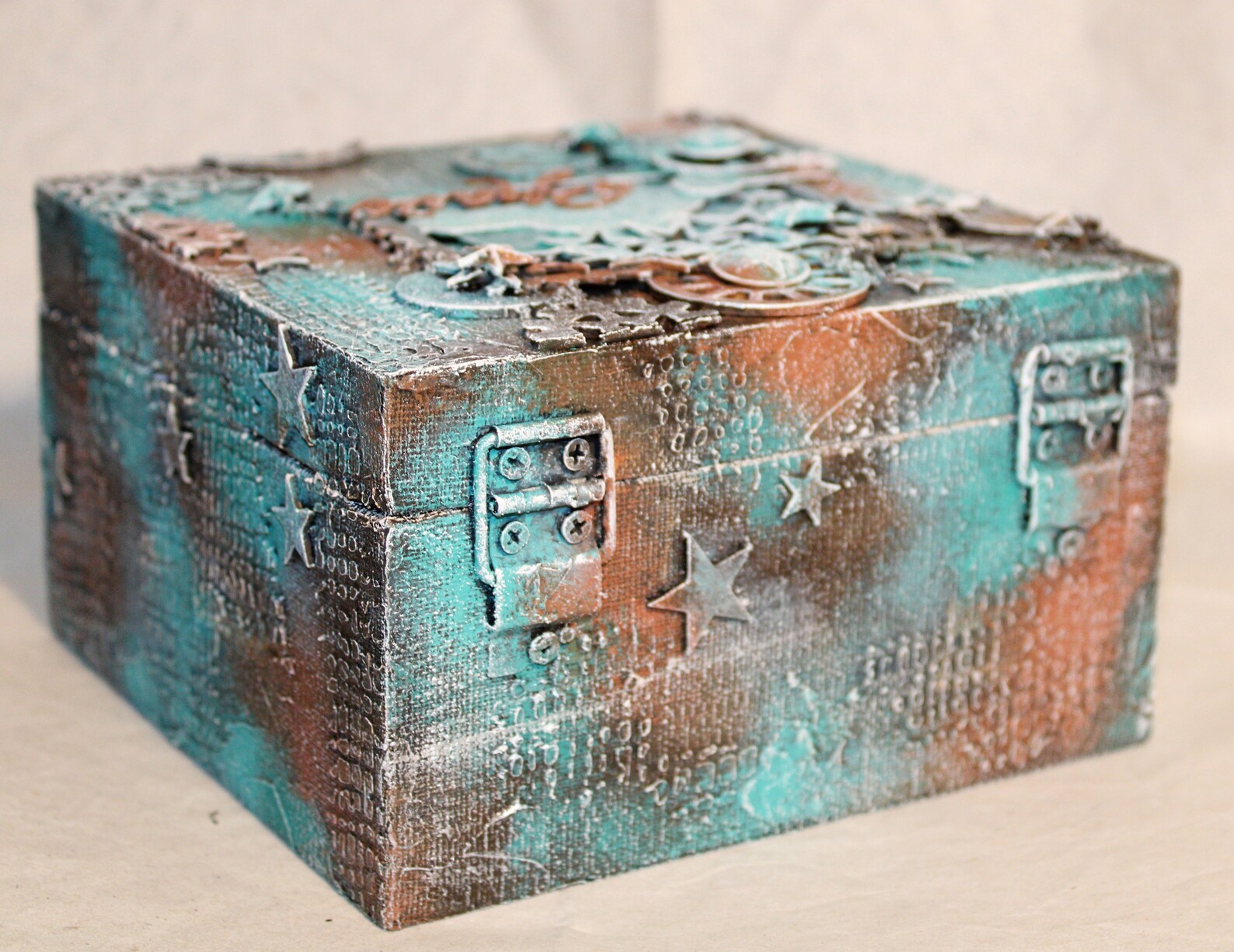 Wooden boxMixed media box Altered box Box for gift | Etsy