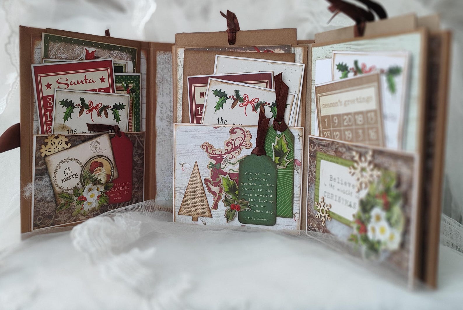 Scrapbook Christmas Photo Album, Accordion Memory Book, Merry Christmas ...