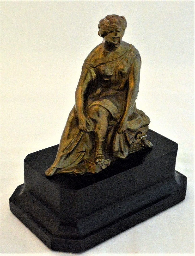 Antique Clock Topper Grecian Lady Spelter Sculpture - Etsy