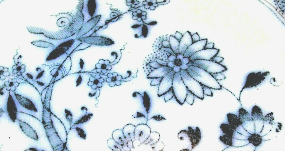 Antique Staffordshire England Flow Blue Onion Pattern Plate 10" C.1911 ...