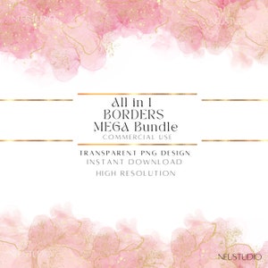 Watercolor Borders, Borders PNG, Watercolor Frames, Invitation Border ...