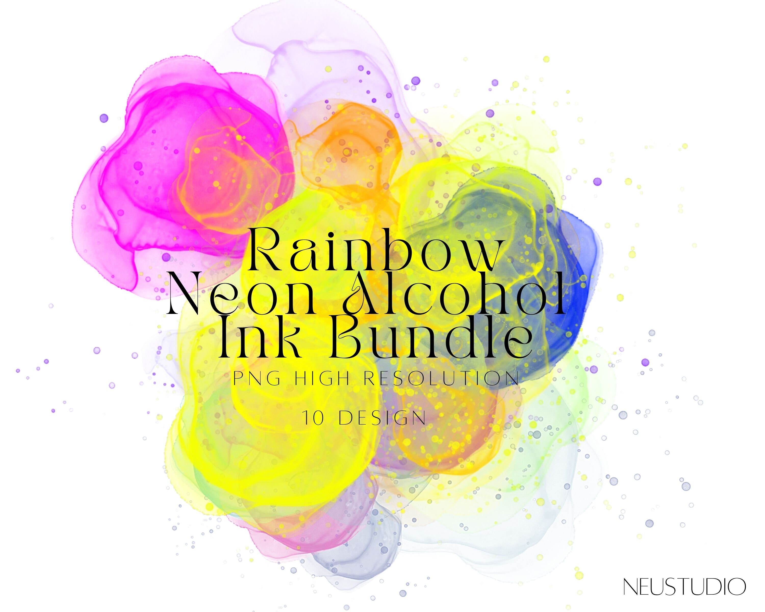 Neon Watercolor Clipart Rainbow Neon Background PNG Clipart - Etsy