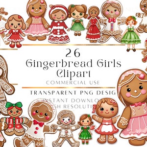 Gingerbread Girl Clipart PNG Transparent Background Instant Download ...