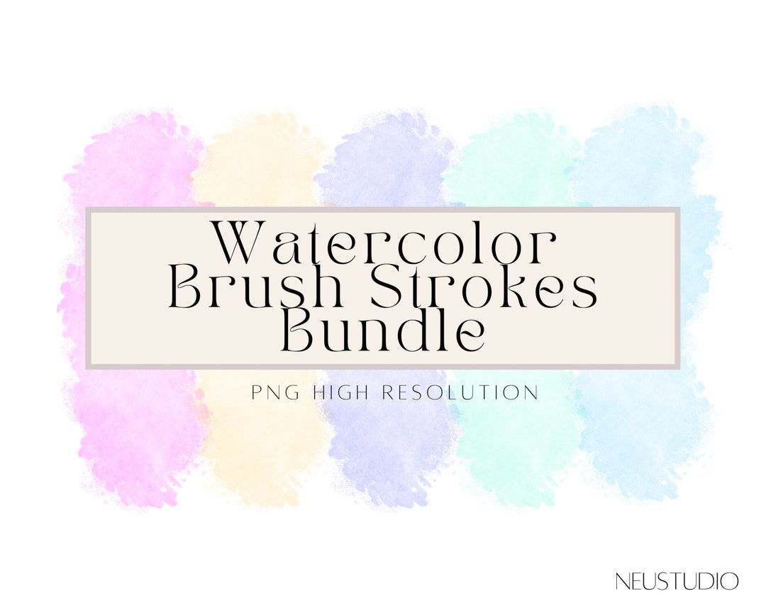36 Pastel Watercolor Brush Strokes PNG Bundle , Paint Brush Stroke ...