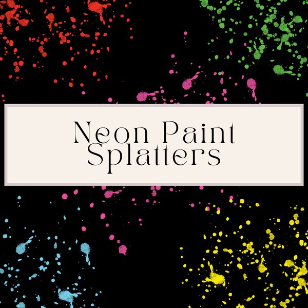 Neon Paint Splatter - Etsy