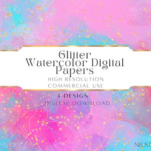 Glitter Watercolor Backgrounds Rainbow Glitter Digital - Etsy