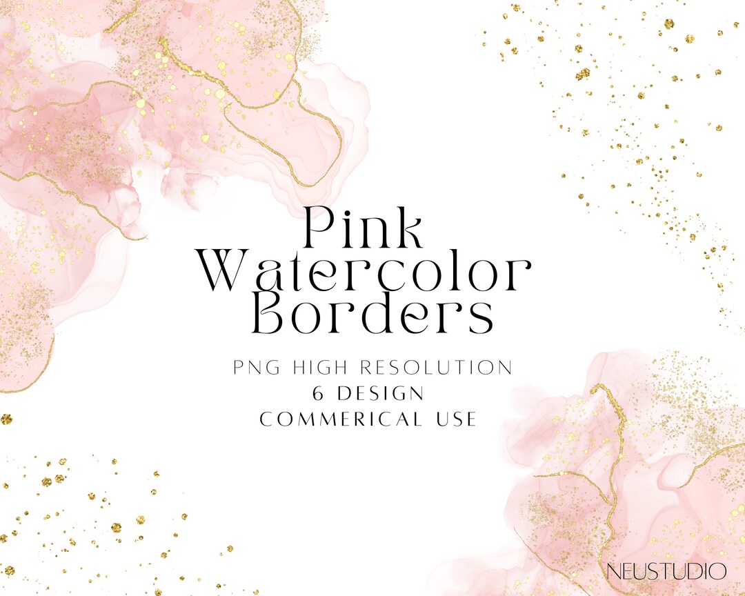 Pink Watercolor Borders Png, Pink Borders, Pink Watercolor Frame With ...