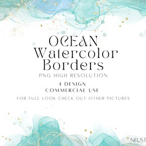 Green Watercolor Border, Blue Borders, Border PNG, Border Frames PNG ...