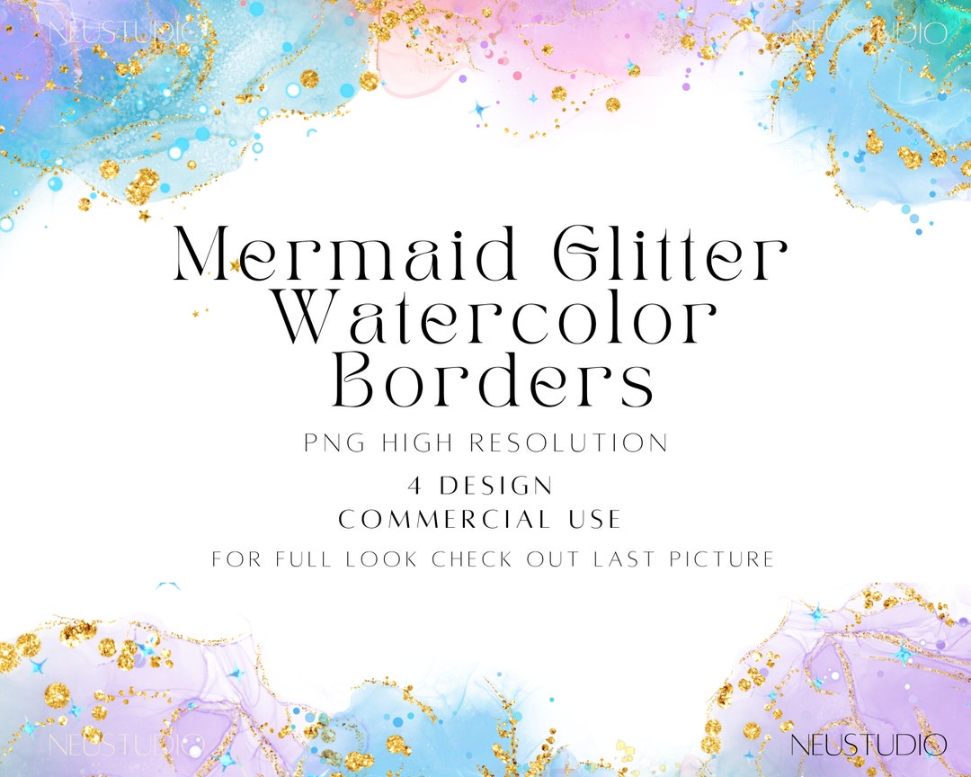 Watercolor Borders Png, Invitation Clipart, Watercolor Digital Frames ...