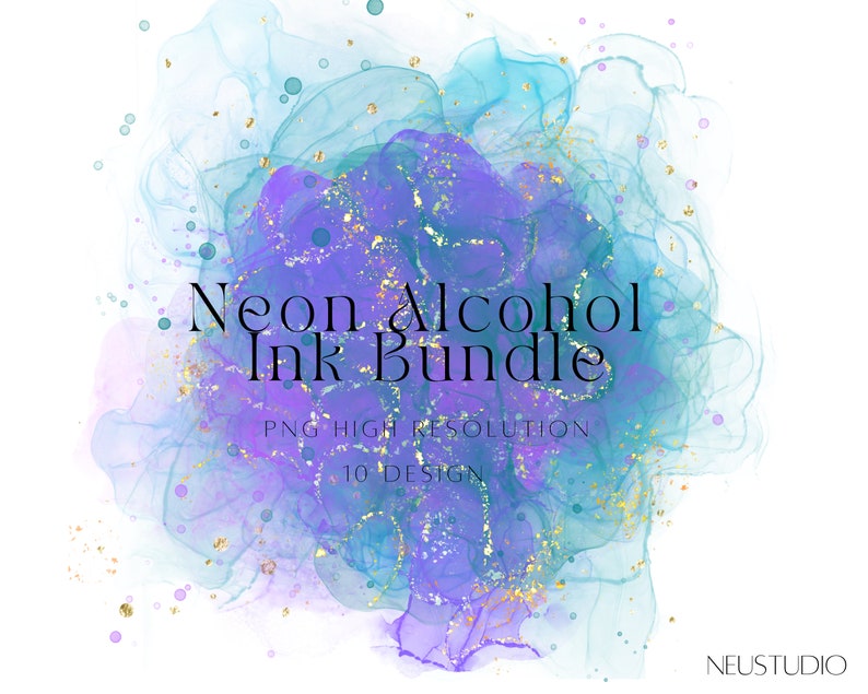 Neon Rainbow Alcohol Ink Clipart Neon Background PNG - Etsy