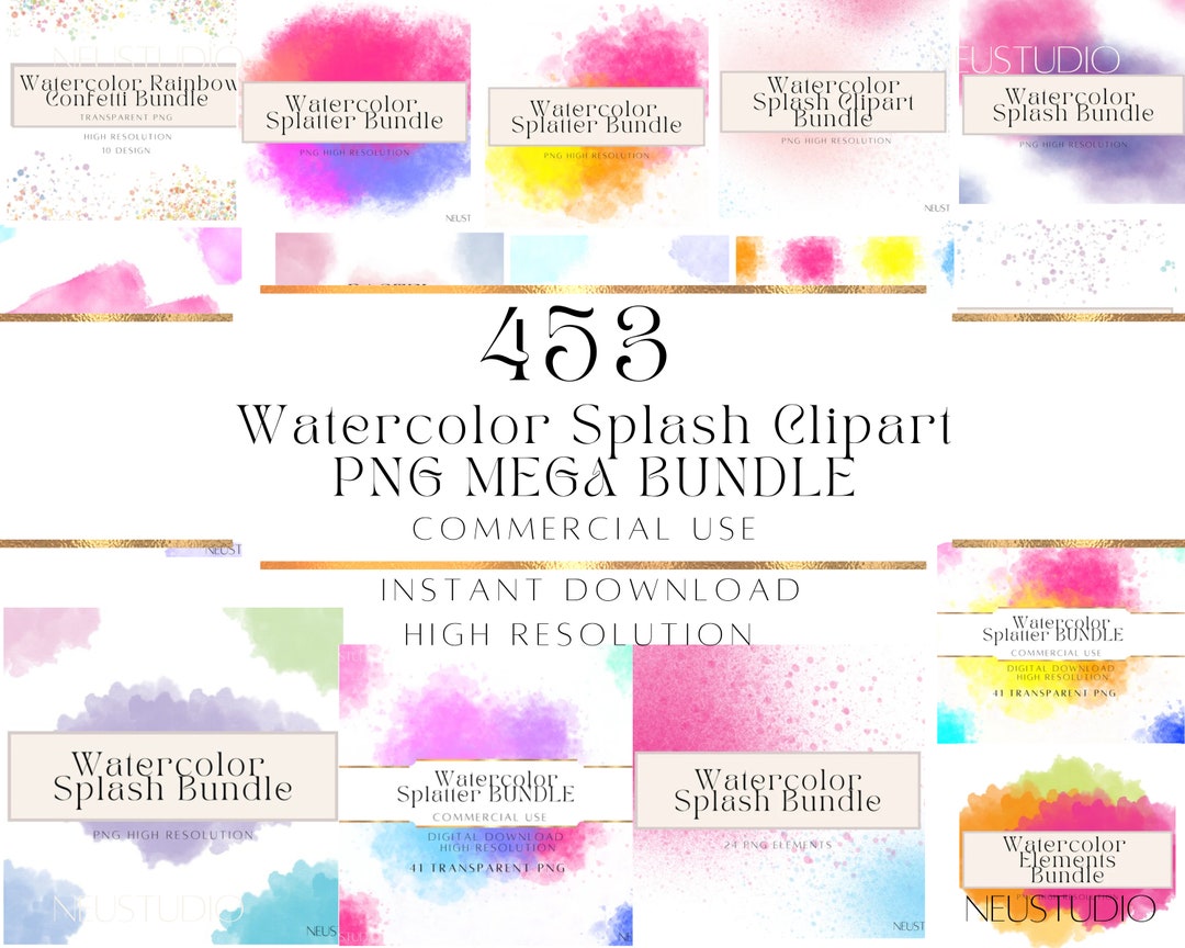 Watercolor Splashes, Color Splash Png, Paint Splatter PNG, Paint ...