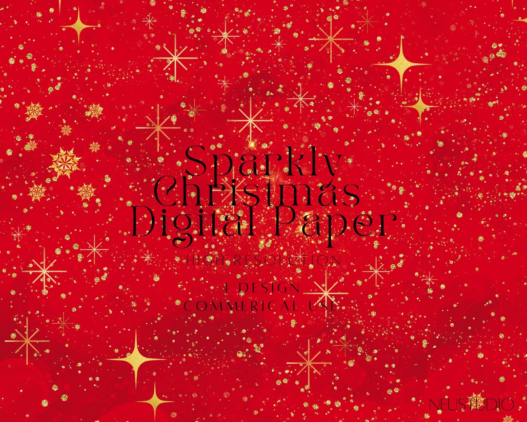 Gold Glitter Sparkle Christmas Digital Paper , Red and Green Glitter ...