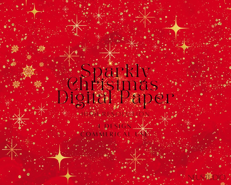 Red and Green Glitter Christmas Paper, Holiday Background (digital ...