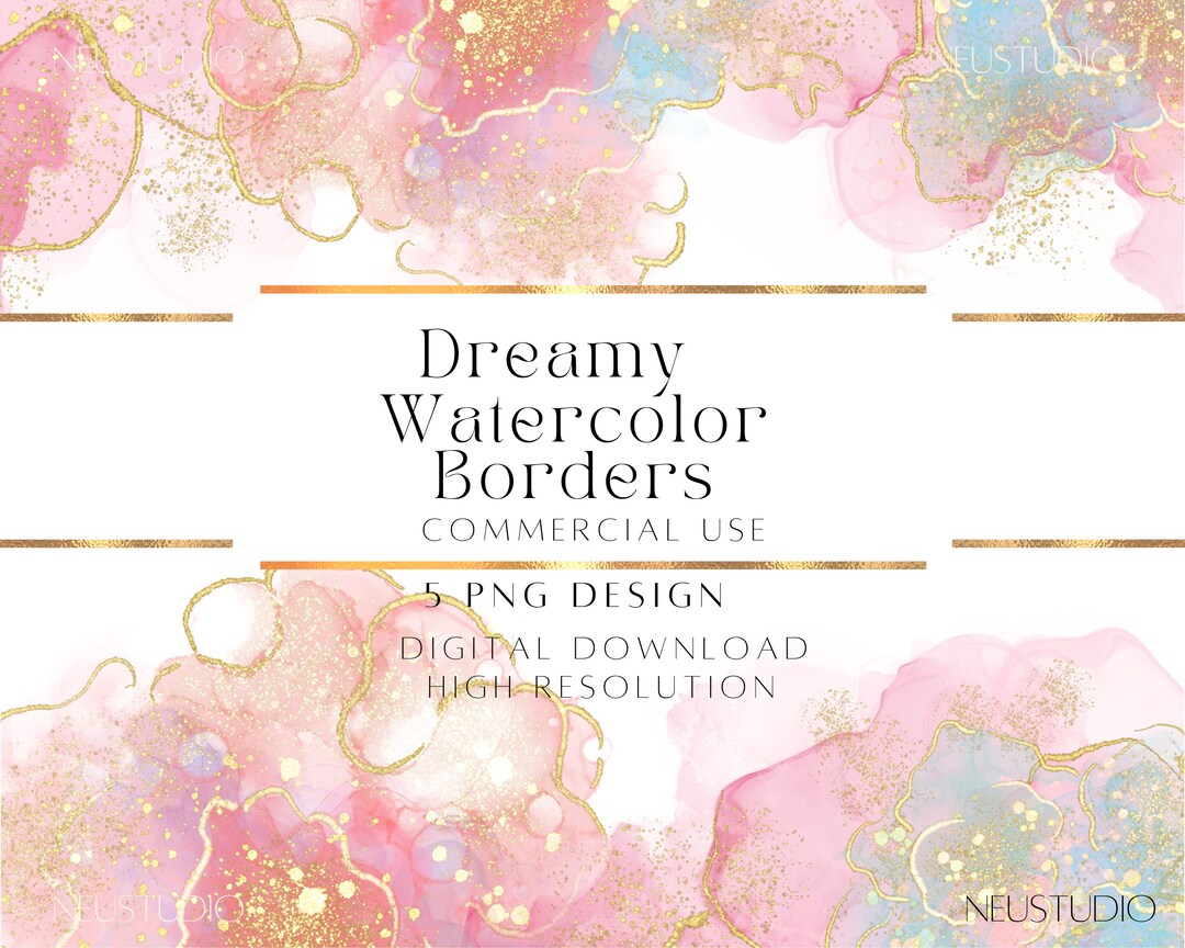 Pink Watercolor Border Png Clipart, Glitter Borders PNG, Pink Borders ...