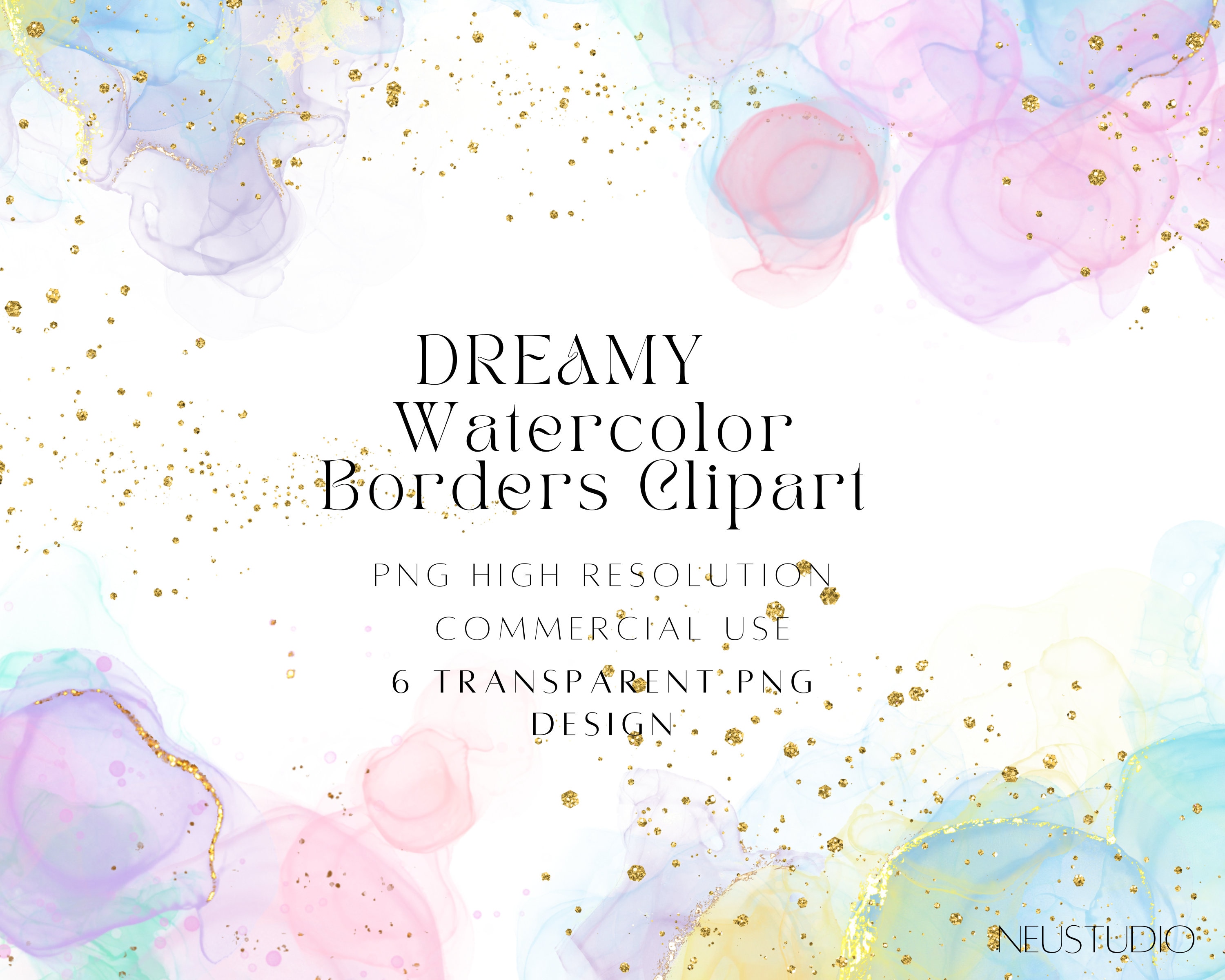 Watercolor Borders PNG Clipart Watercolor Background Png - Etsy UK