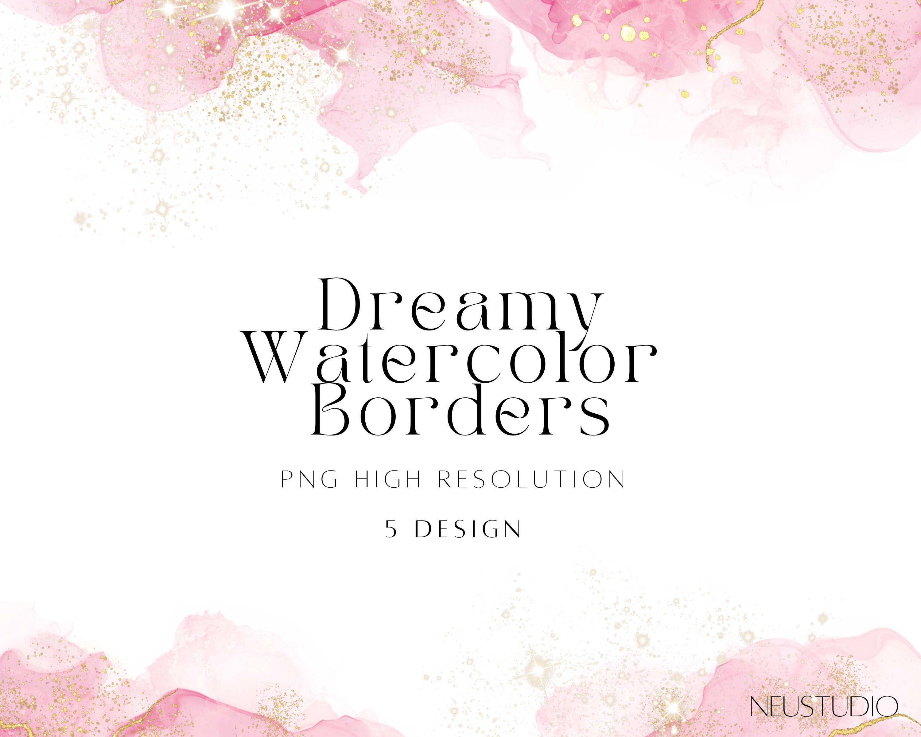 Alcohol Ink Borders Clipart Watercolor Borders Watercolor - Etsy UK