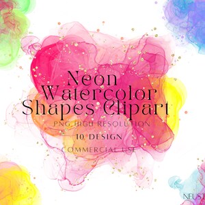 Neon Watercolor Shapes Png Clipart, Neon Abstract Shapes, Neon ...