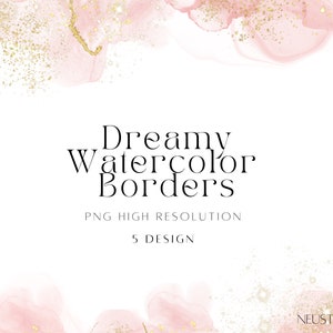 Alcohol Ink Borders Clipart Watercolor Borders Watercolor - Etsy UK