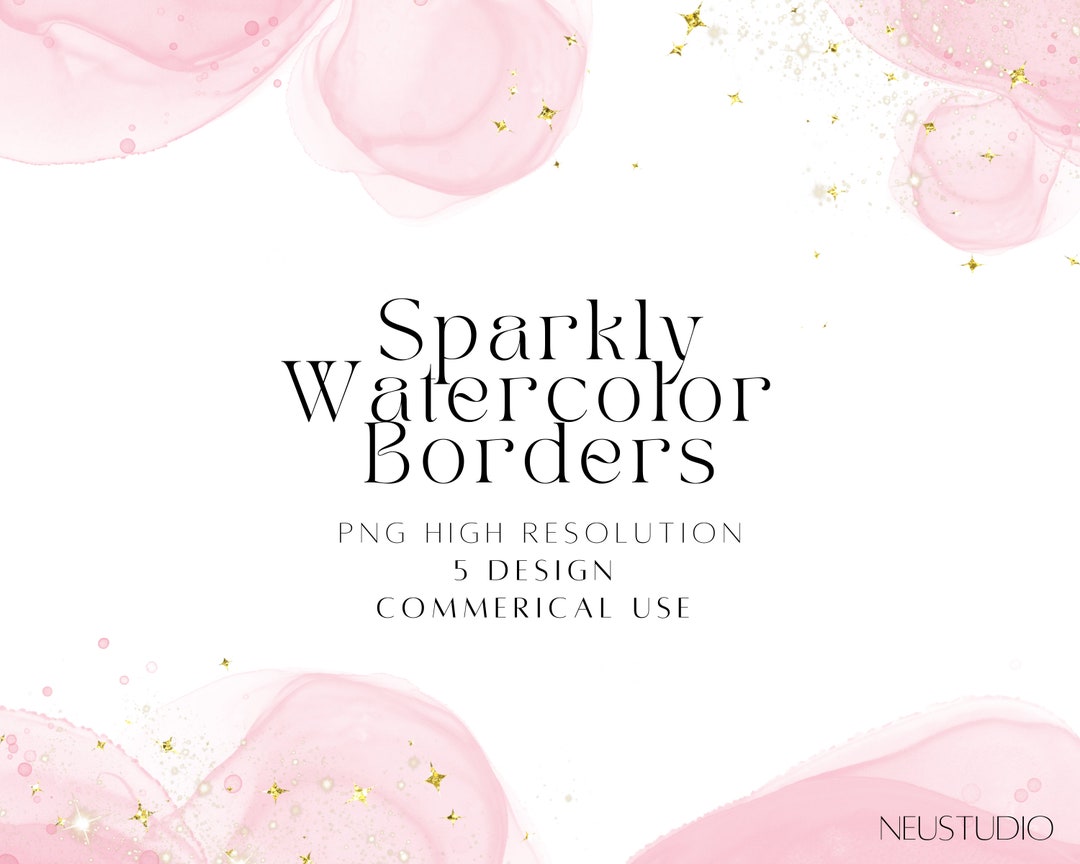 PINK Watercolor Borders PNG Clipart Pink Agate Borders Pink - Etsy