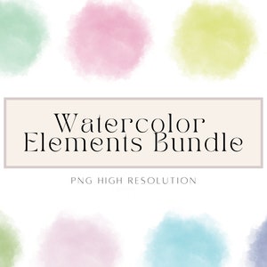 Watercolor Splashes Clipart, Watercolor Circles, Pastel Watercolor ...