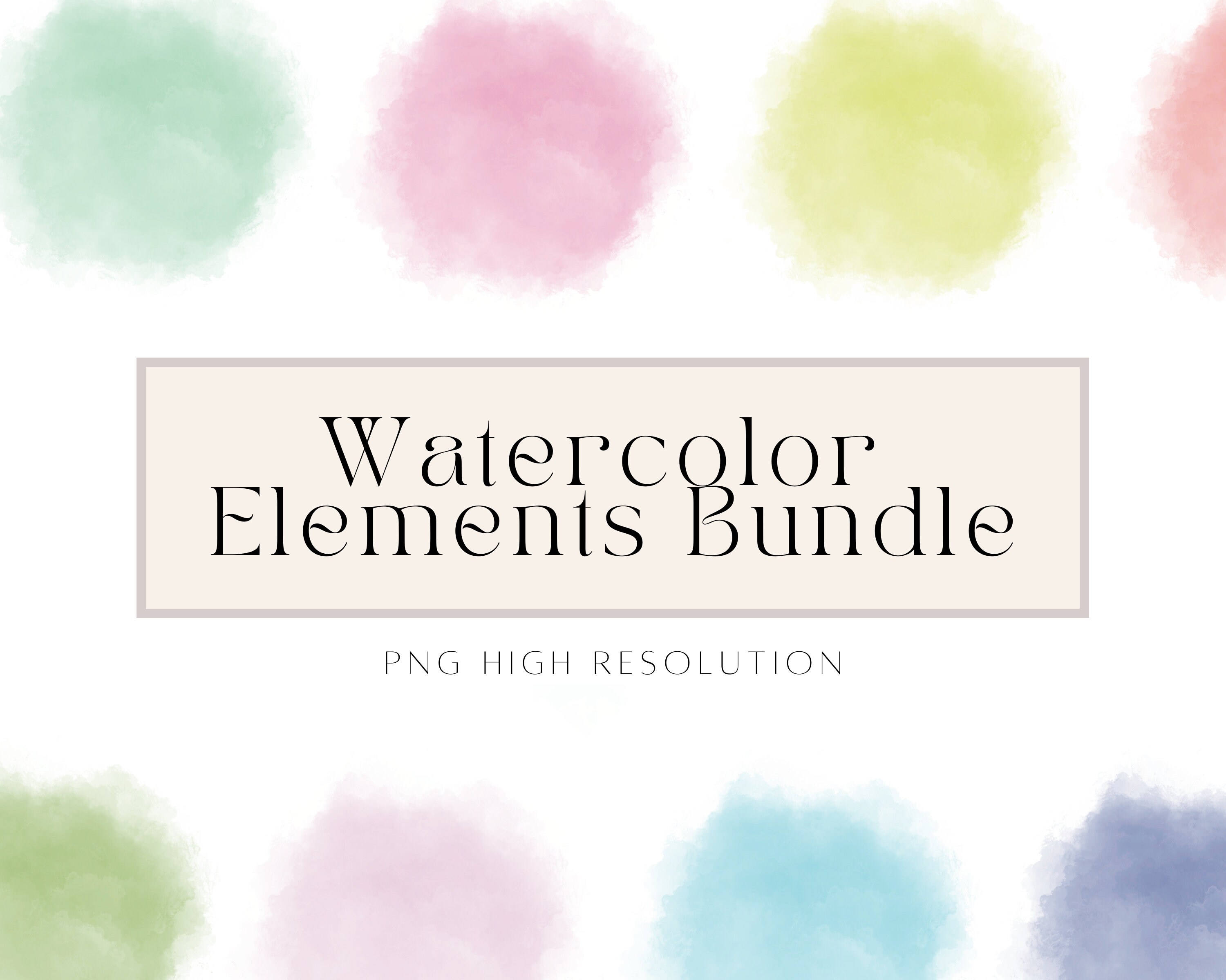Watercolor Splashes Clipart Watercolor Circles Pastel - Etsy