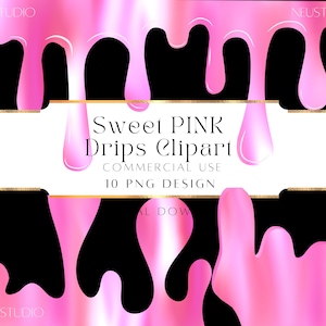 Pink Splashes, Pink Drip PNG, Paint Drip PNG, Pink Borders, Decorative ...