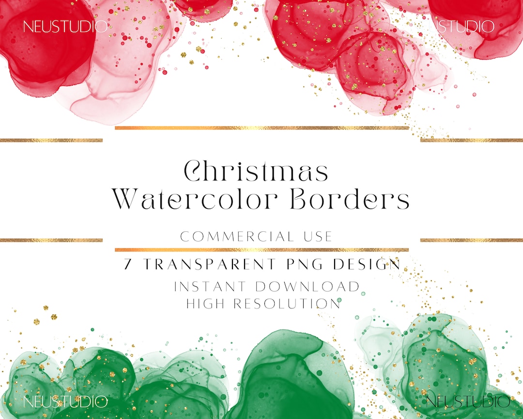 Christmas Frame, Border Clipart, Green Frame, Digital Frames, Christmas ...